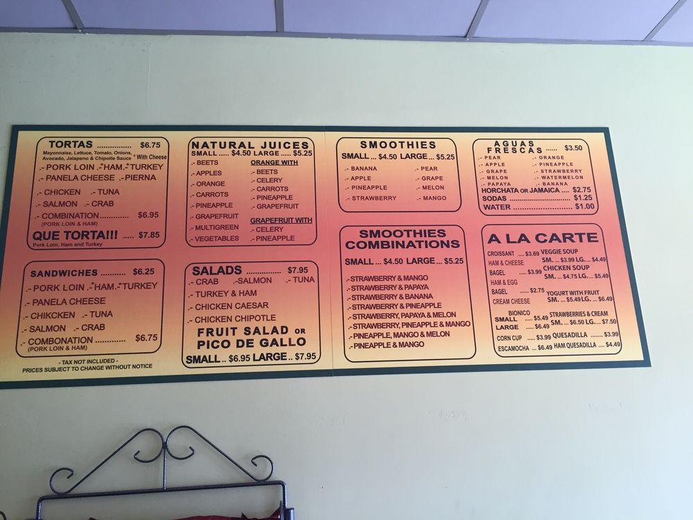 Menu at Que Tortas restaurant, Escondido, E Valley Pkwy UNIT D