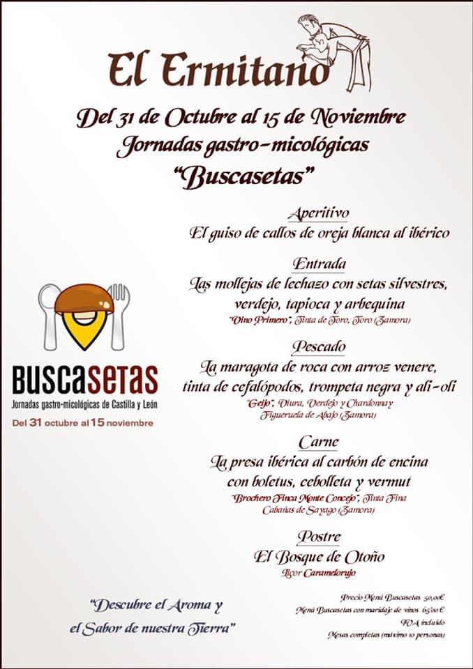 Menu at El Ermitaño Restaurante, Benavente, Arrabal Huerta de los Salados