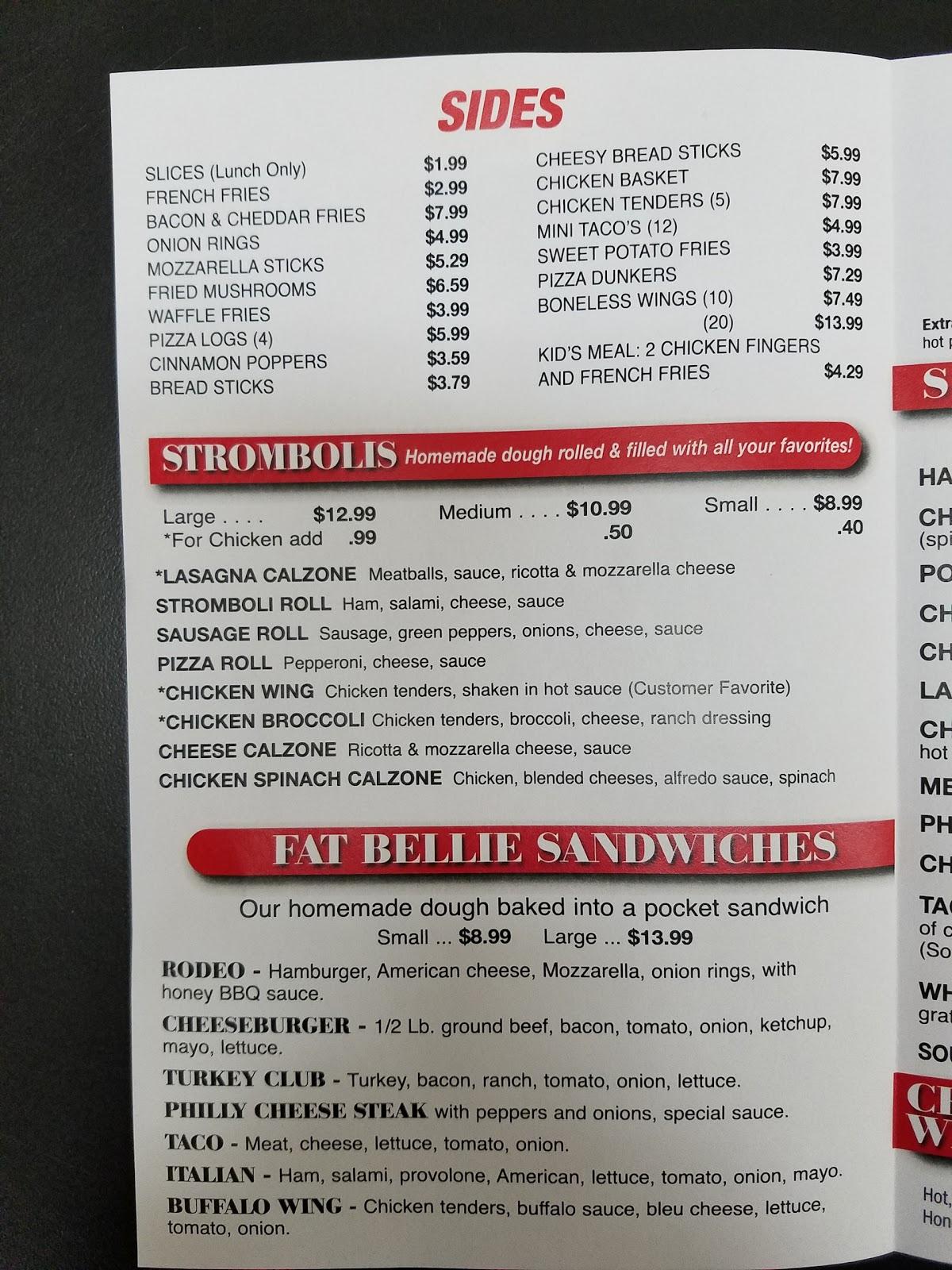 Menu at Frewsburger Pizza Shop pizzeria, Frewsburg