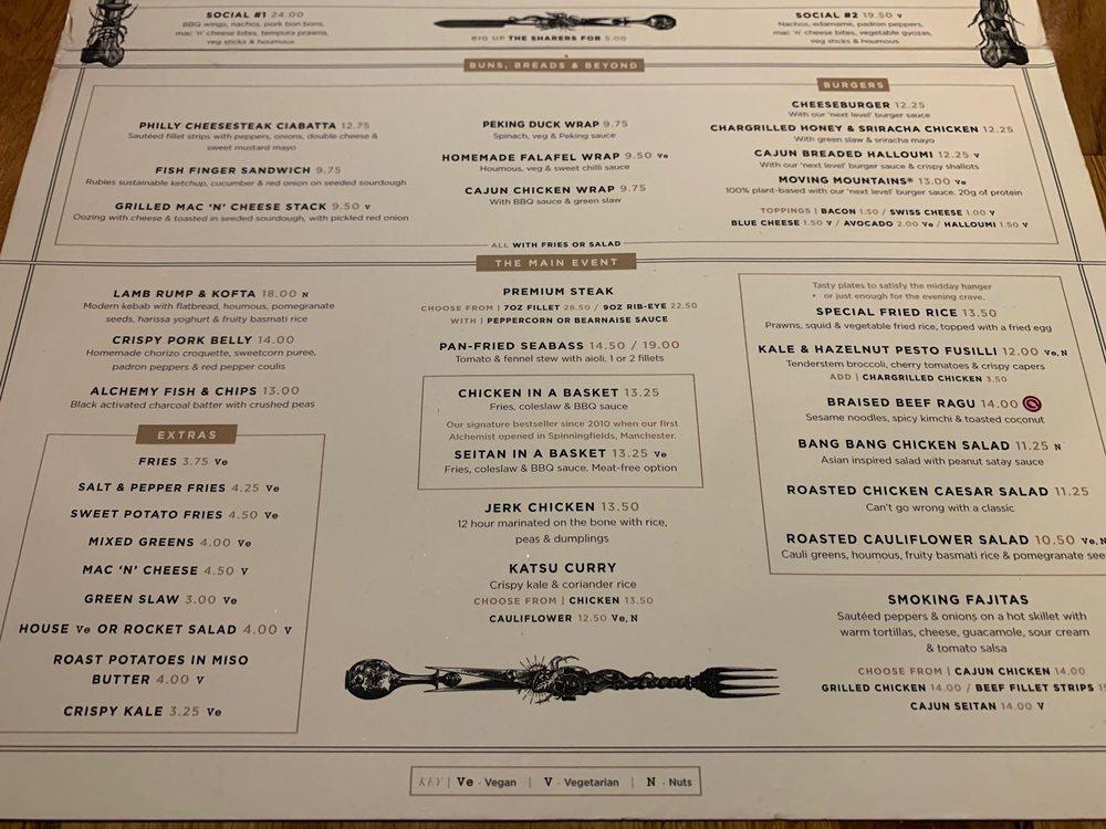 Menu at The Alchemist St Martin's Lane pub & bar, London, 63-66 St ...