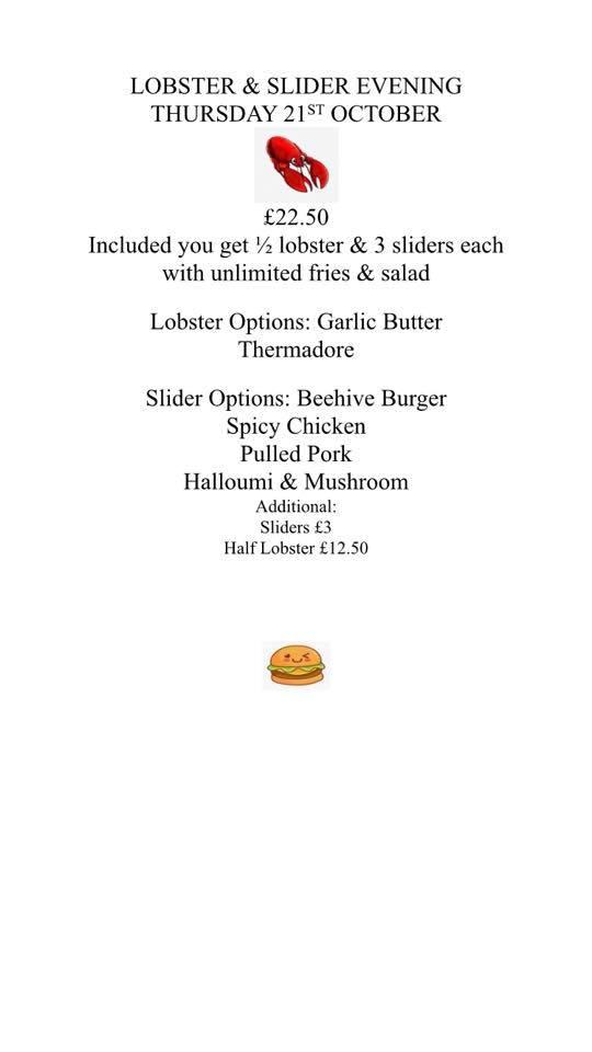 Menu at The Beehive pub & bar, Hertford, Epping Green