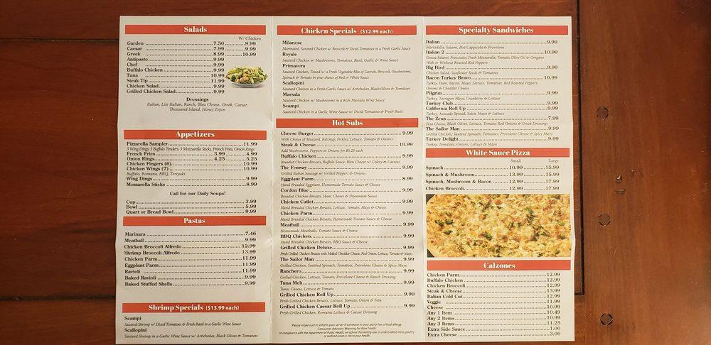 Menu at Pizzarella, Inc. pizzeria, Marlborough