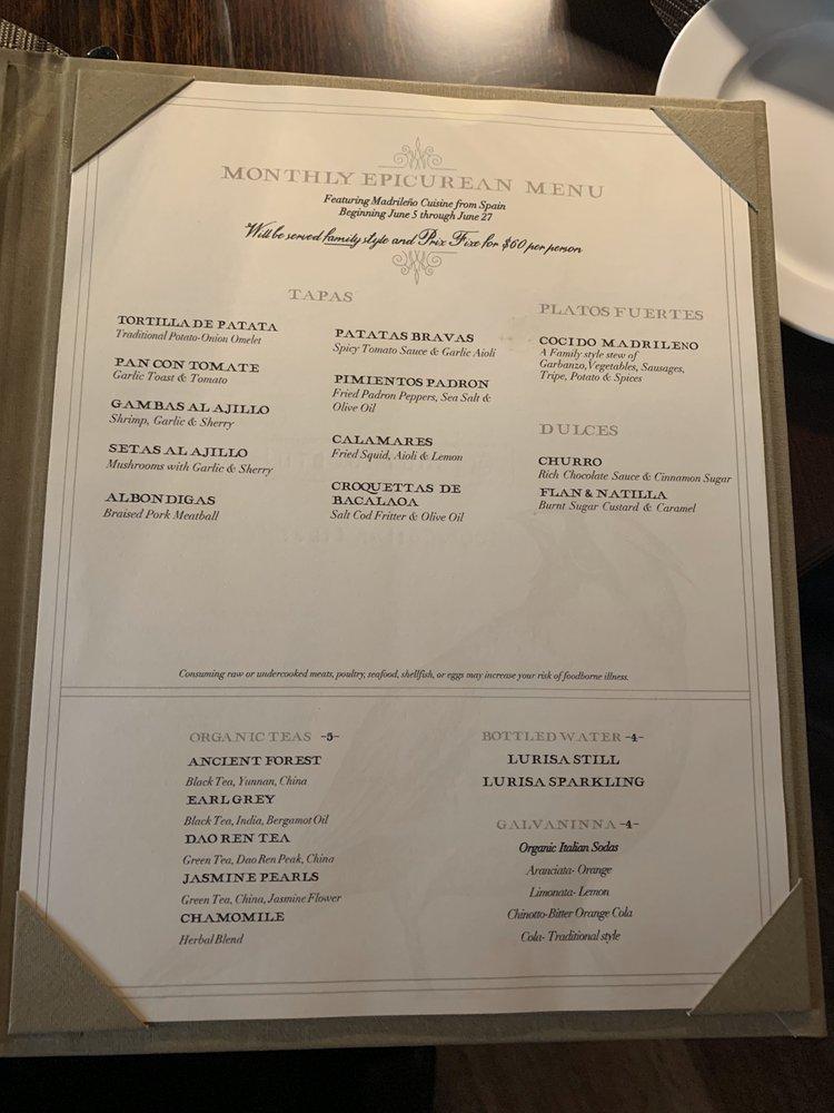 Menu at Il Nido desserts, Marlboro Township