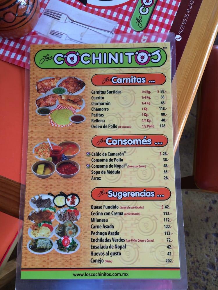 Carta del restaurante Los Cochinitos San Juan del Río, San Juan del Río ...