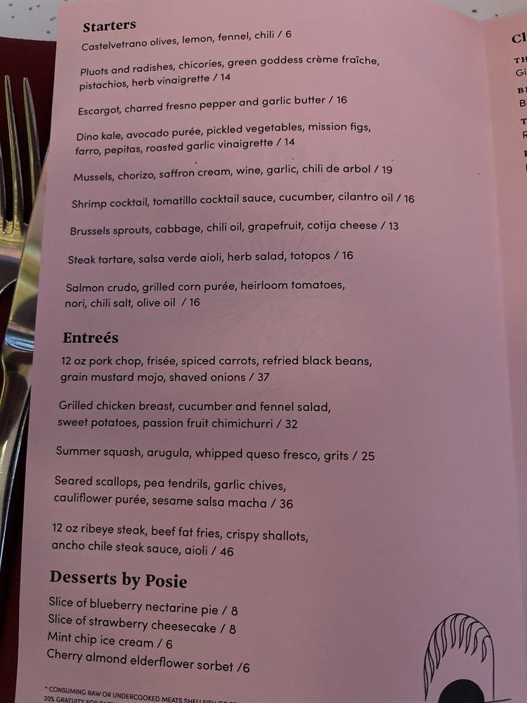 Menu at Palmetto pub & bar, Oakland