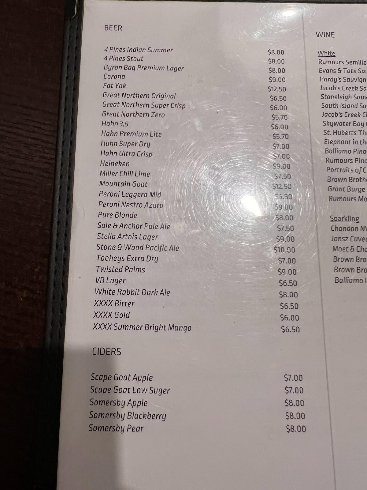 Menu at Shamali’s Cafe & Restaurant, Emerald