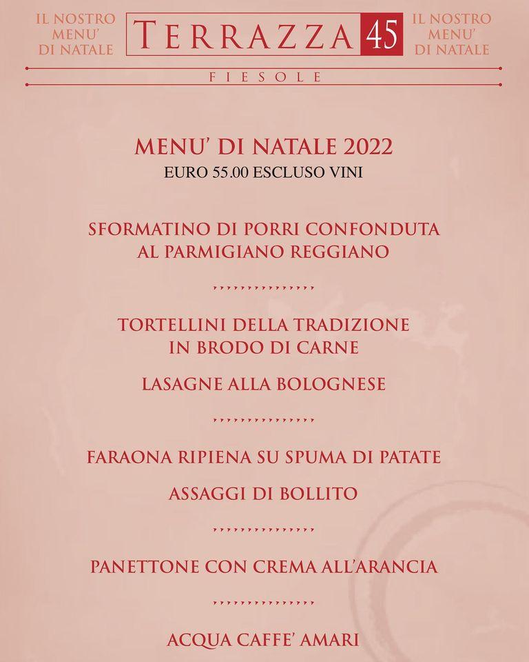 Menu da Terrazza 45 ristorante, Fiesole