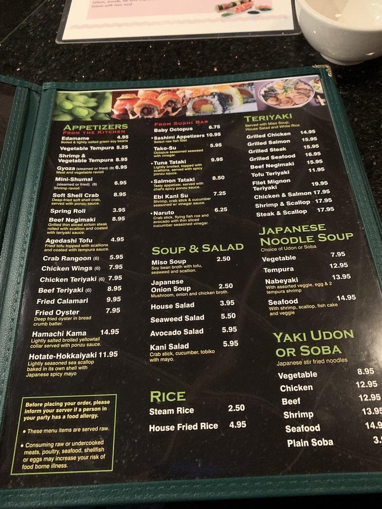 Menu at Tokyo Japanese Steak House steakhouse, Saugus, Broadway