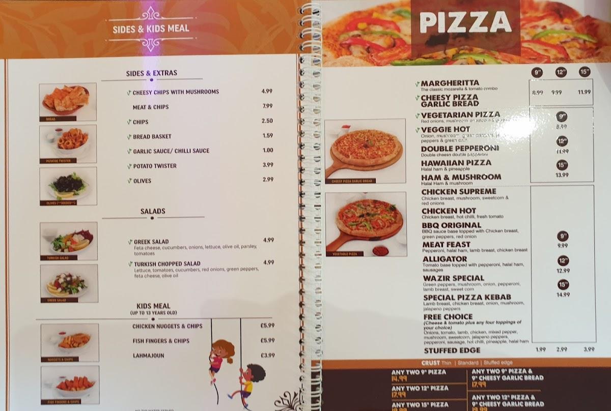 Menu at Wazir Restaurant, Ilford