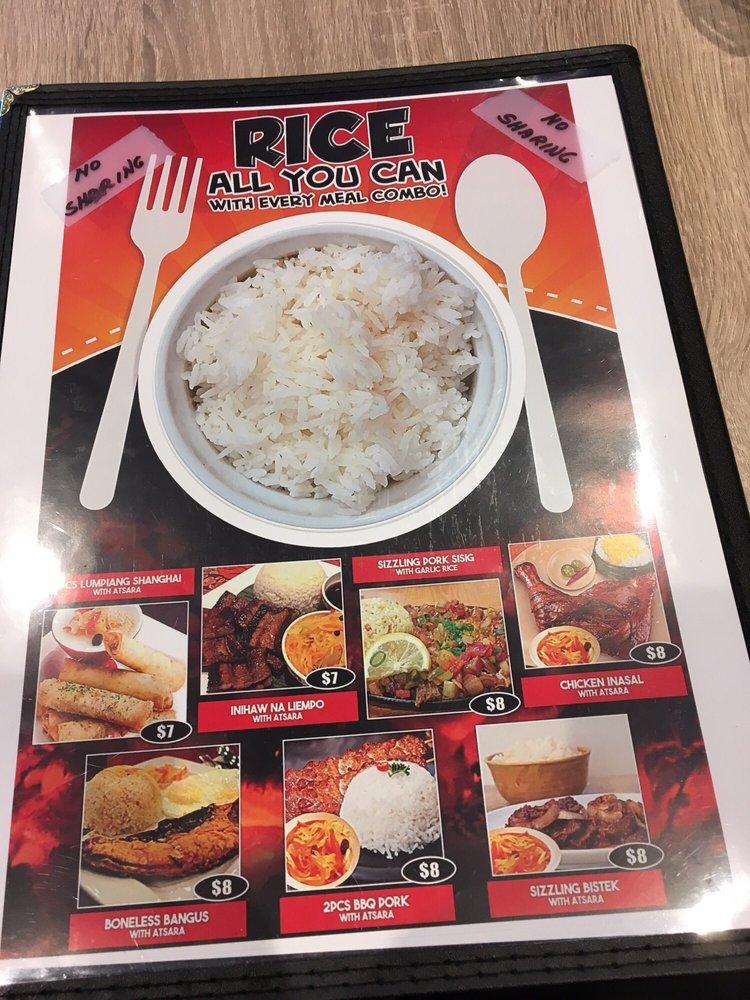 Menu at Bella's Inasal restaurant, Mississauga