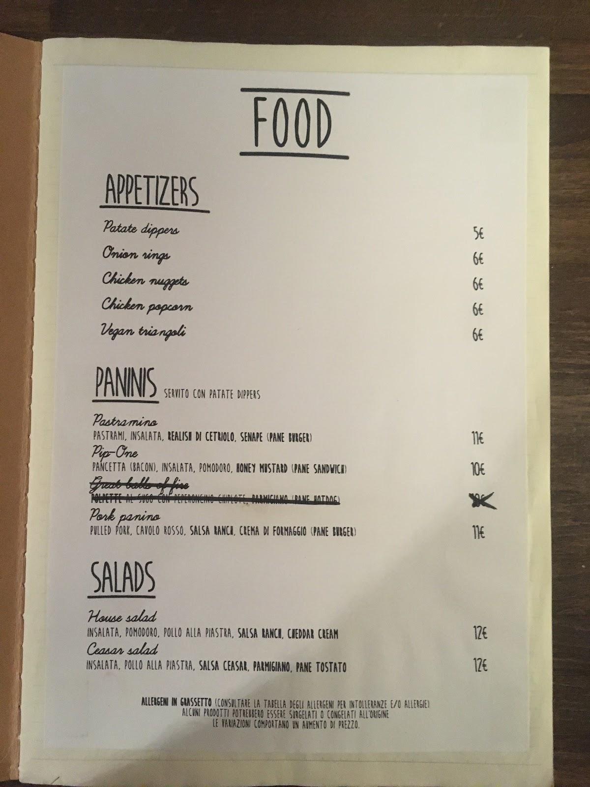 Menu da KD House pub & bar, Milano, Via Genova Thaon di Revel