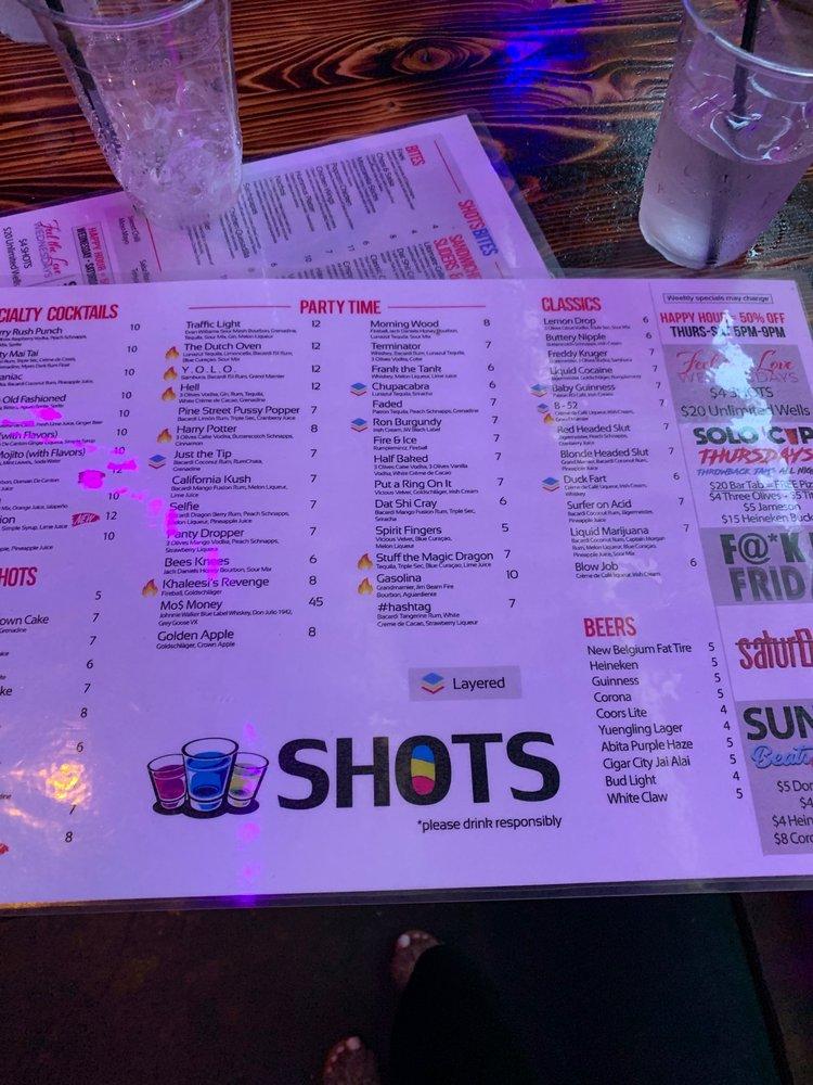 Menu at SHOTS Bar Orlando, Orlando, 69 E Pine St Floor 1