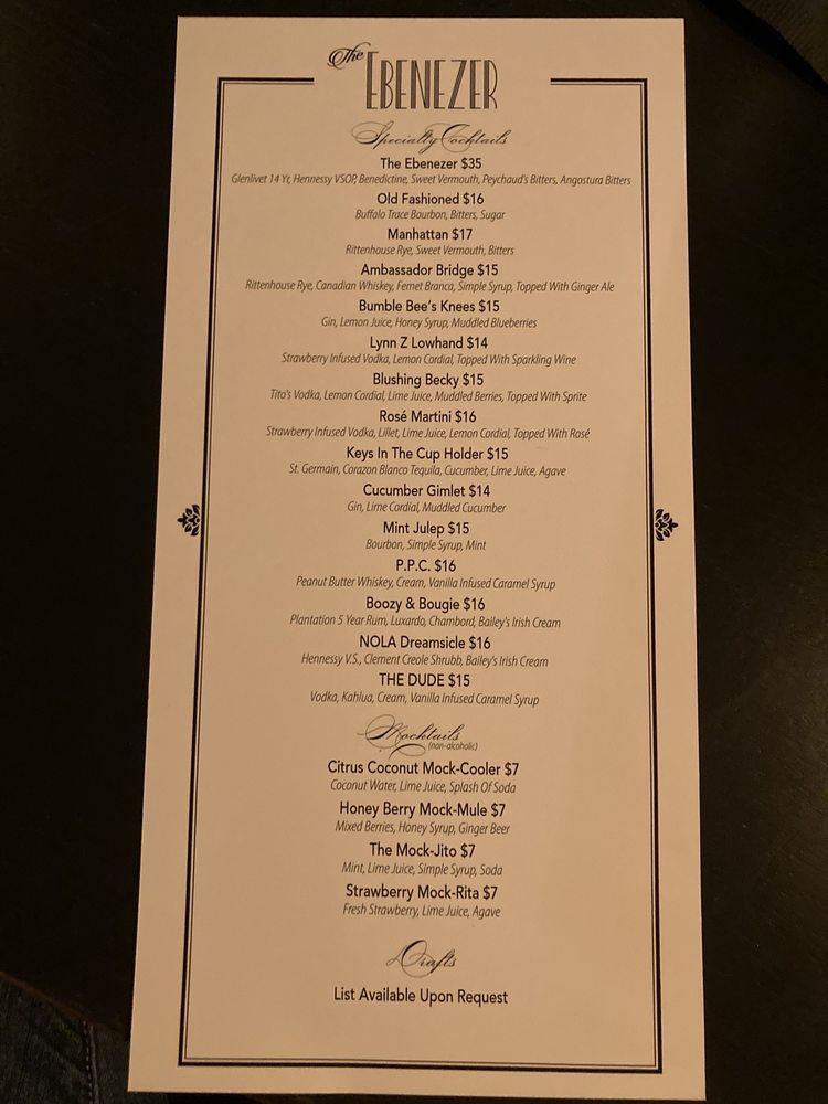 Menu at The Ebenezer pub & bar, Plymouth