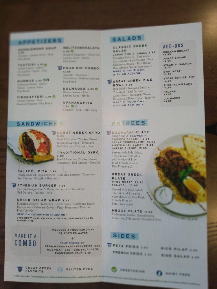 Menu at The Great Greek Mediterranean Grill - Rocky River, OH ...