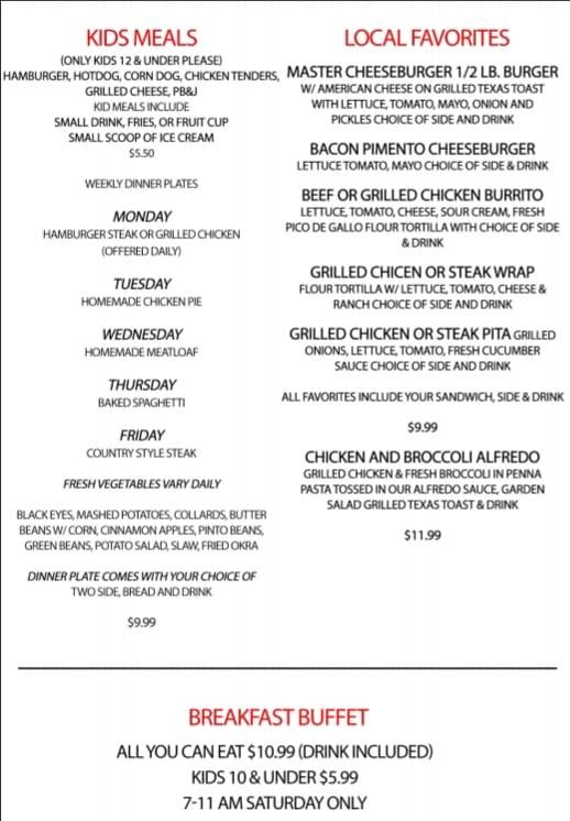 Menu at Center Grove Grill & Soda Shop restaurant, Greensboro