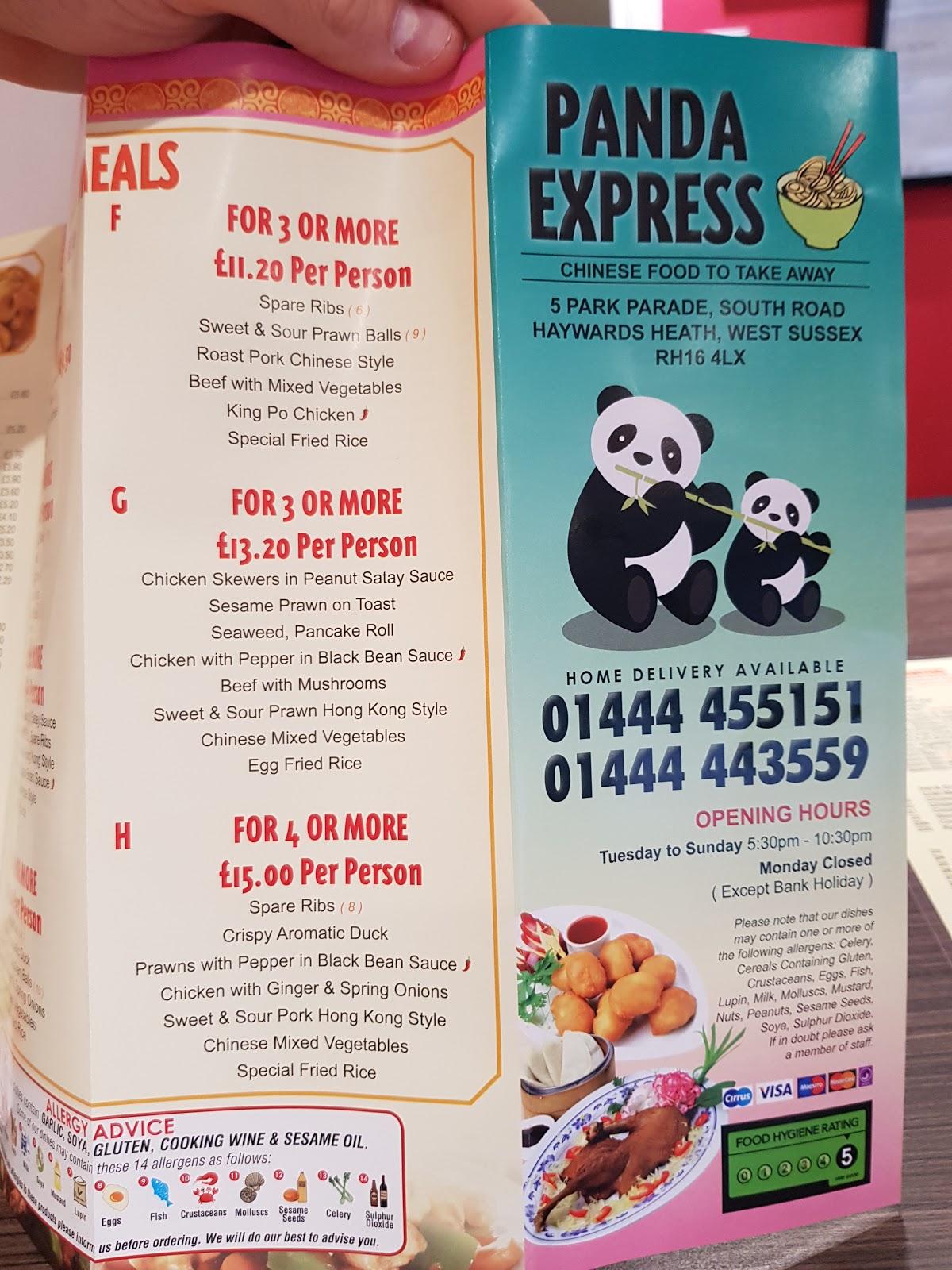 Menu at Panda Town fast food, Haywards Heath