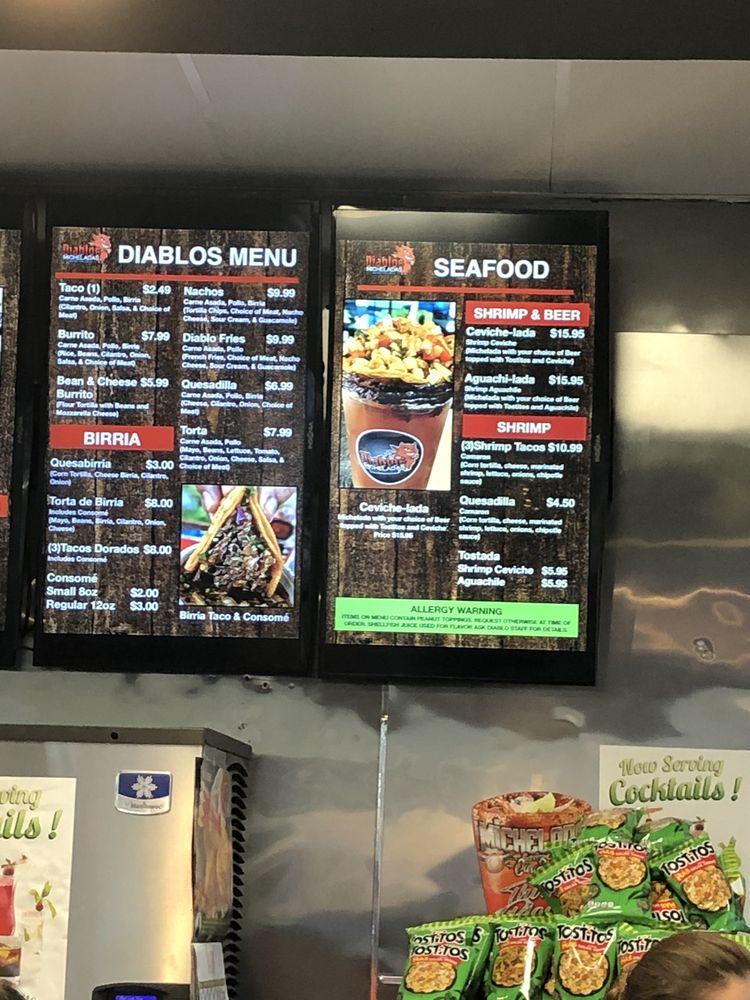 Menu at Diablos Micheladas Mexican Grill restaurant, Jurupa Valley