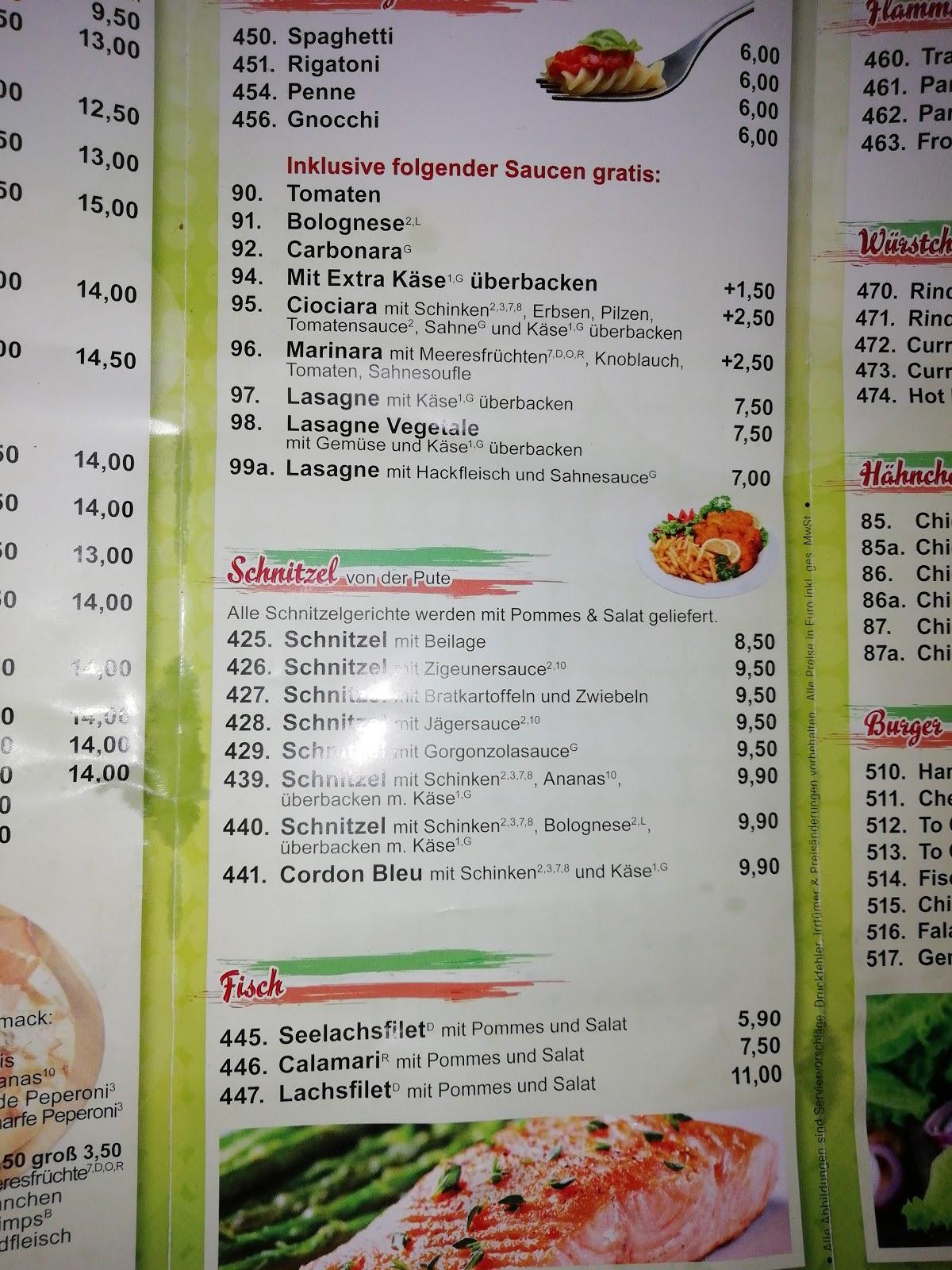 Menu at Food Corner - Pizza Kaiser, Frankfurt