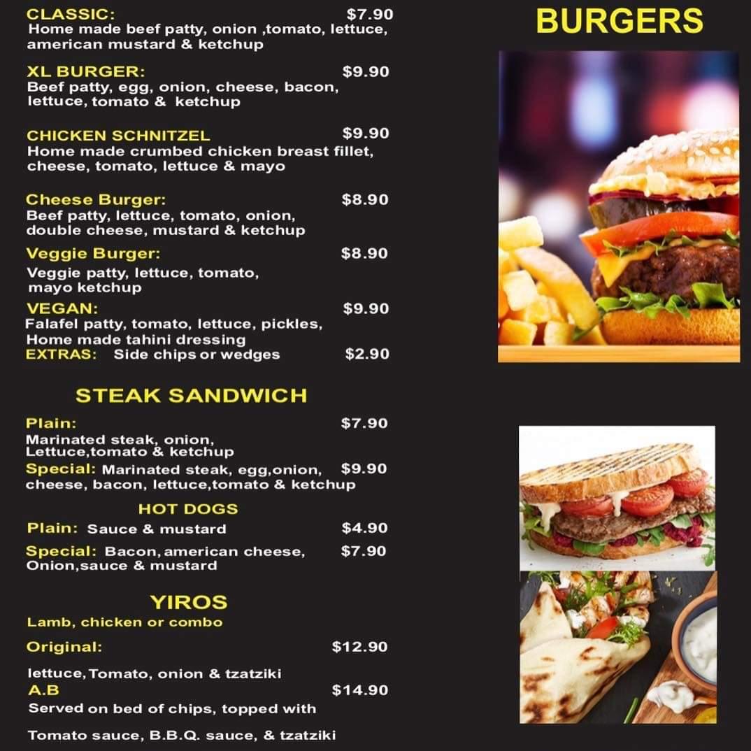 Menu at St.George Bakehouse Café Pizzeria, Elizabeth South