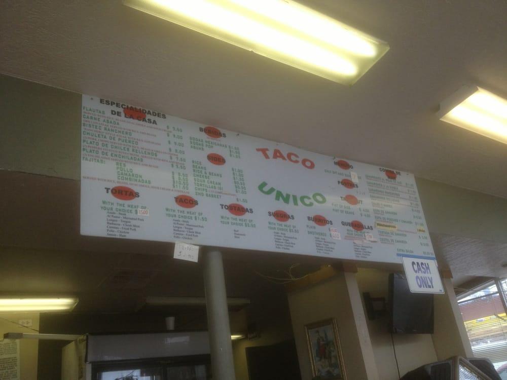 Menu at Taco Unico pub & bar, Lakewood, S Sheridan Blvd