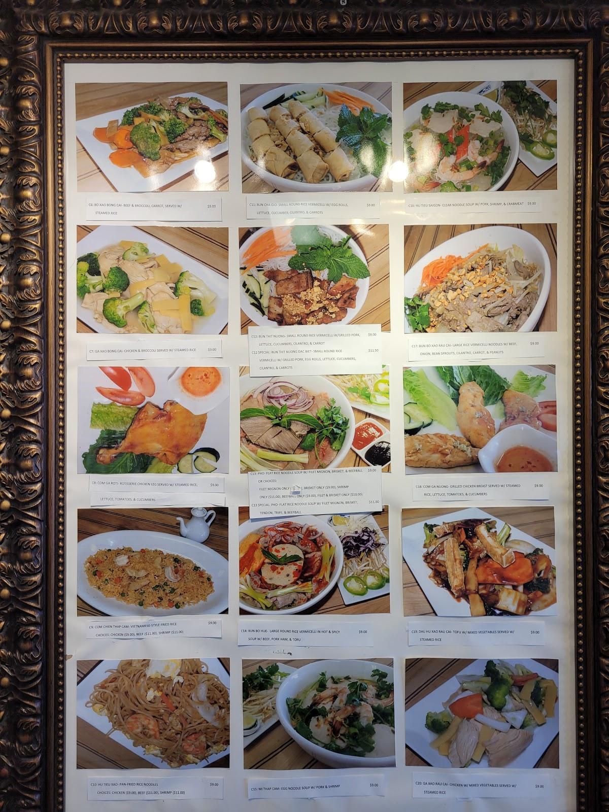 Menu at Saigon Cafe, Lubbock