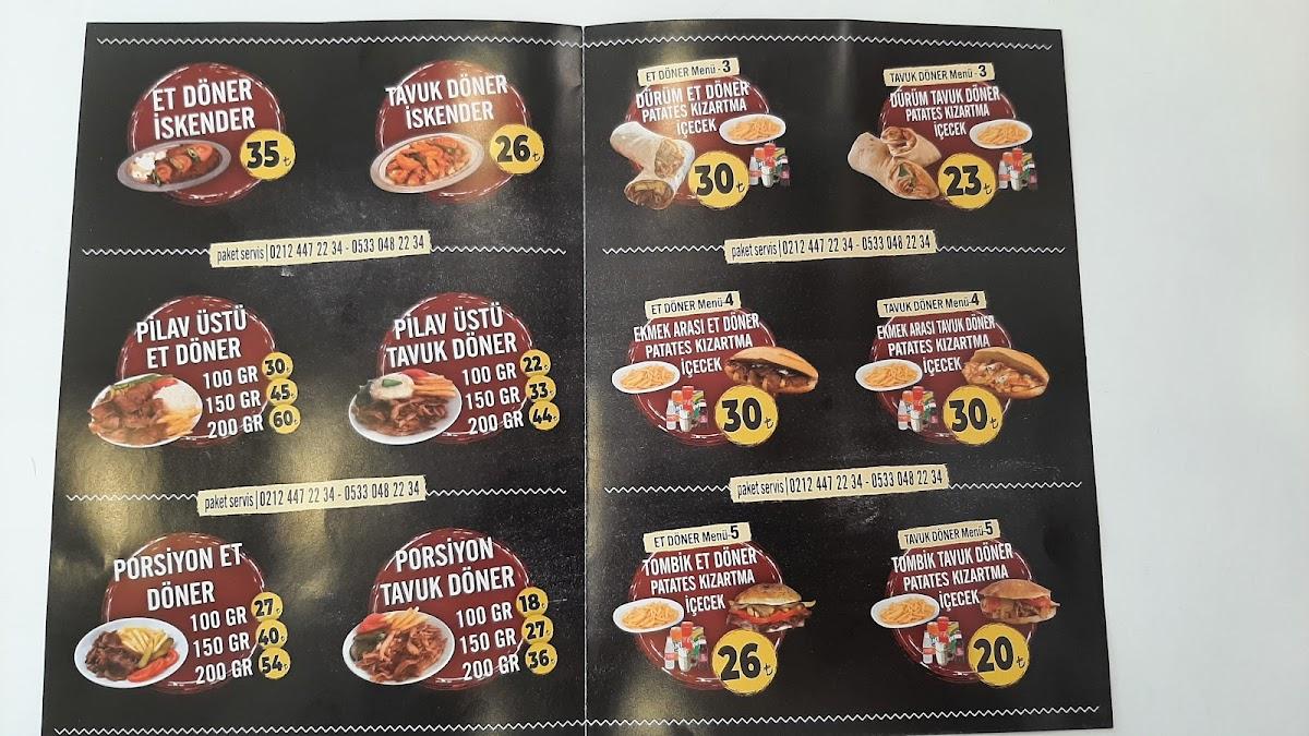 Menu at Spatula Döner, Istanbul, Maslak Cd. no 2 D:4A