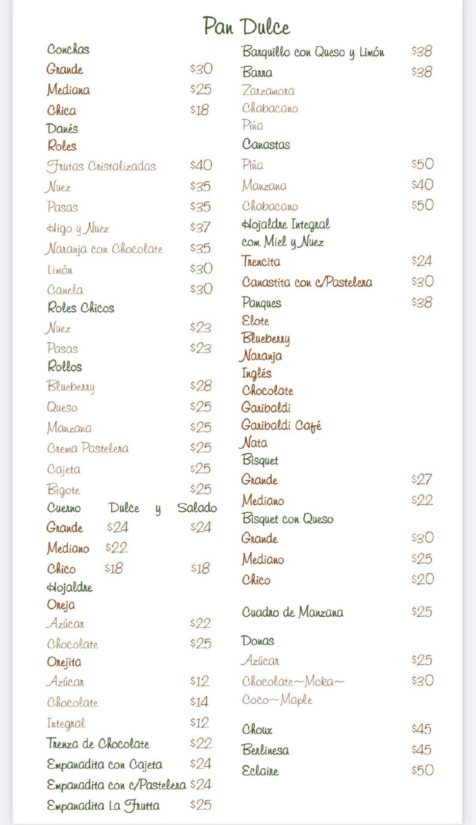Menu at Maque Café, Mexico City, Av. Altavista 131-Local 5
