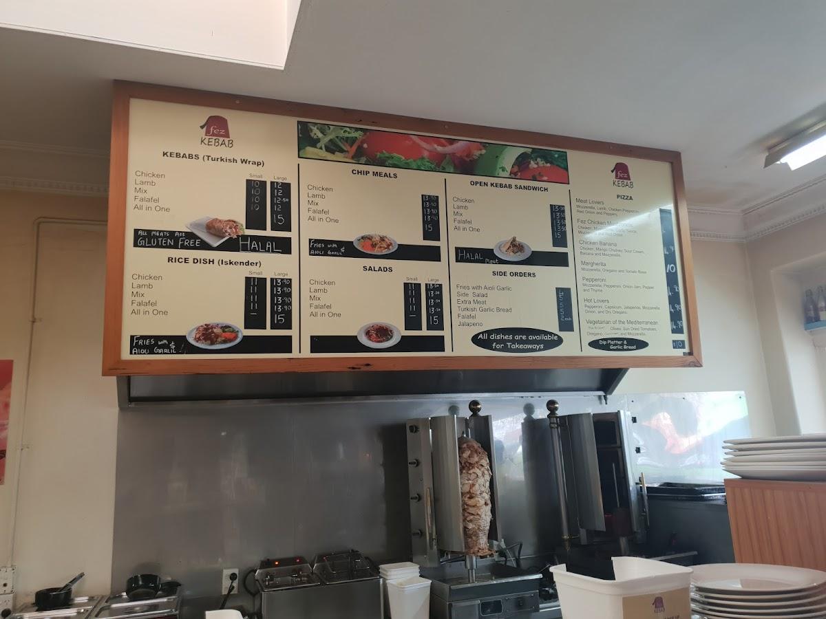 Menu at Fez Kebab Matamata restaurant, Matamata, 102 Broadway