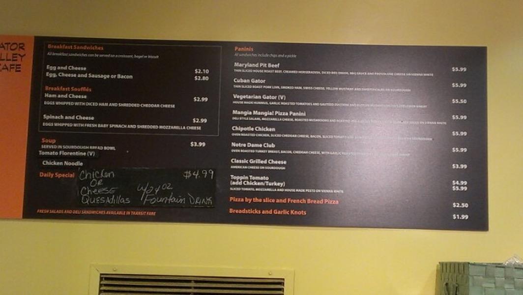 Menu at Gator Grind, Baltimore