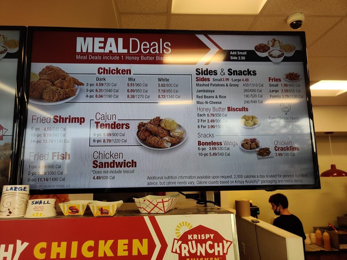 Menu at Krispy Krunchy Chicken restaurant, Pittsfield, 730 East St