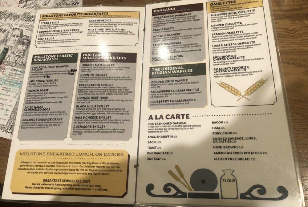 Menu at Millstone Family Restaurant, Rapid City, W Main St