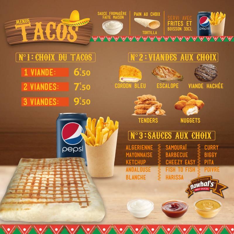 Menu at Planet Burger fast food, Savigny-le-Temple