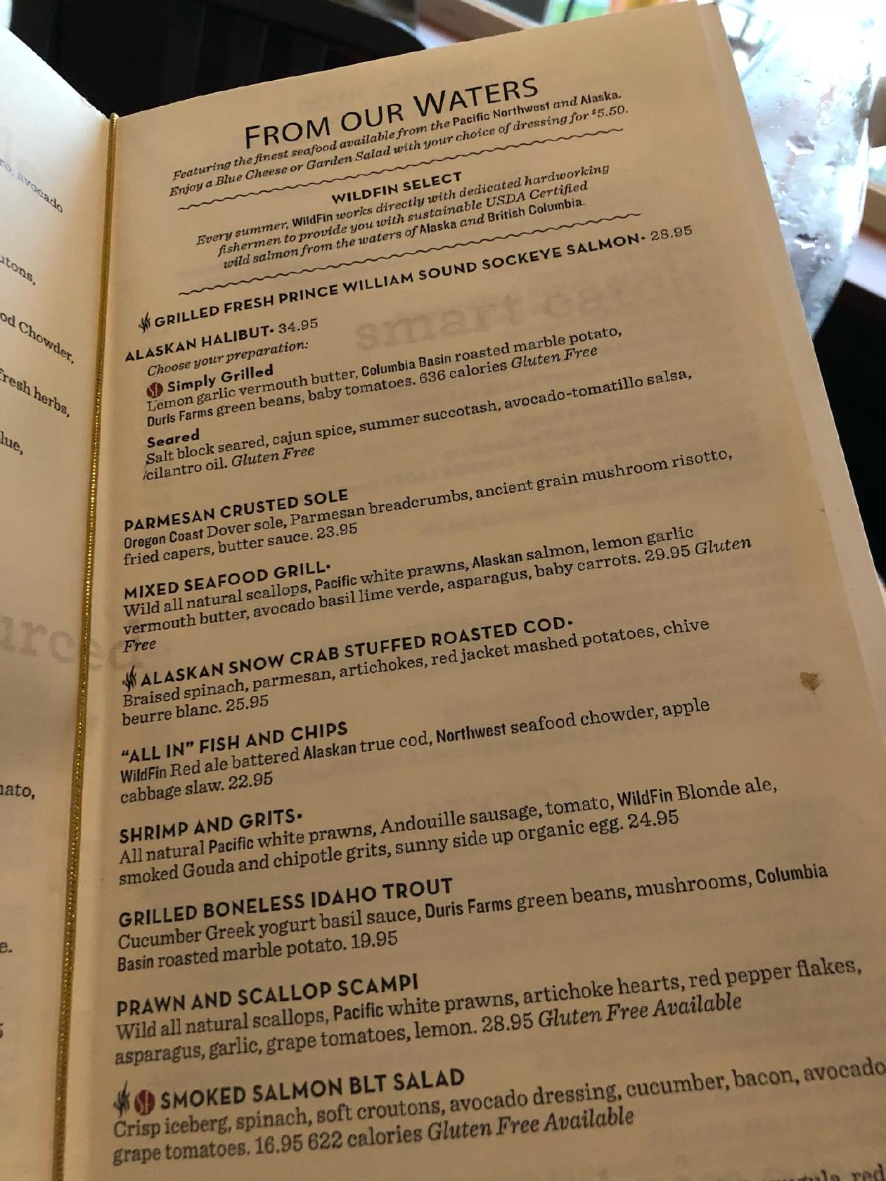 Menu at WildFin American Grill pub & bar, Tacoma