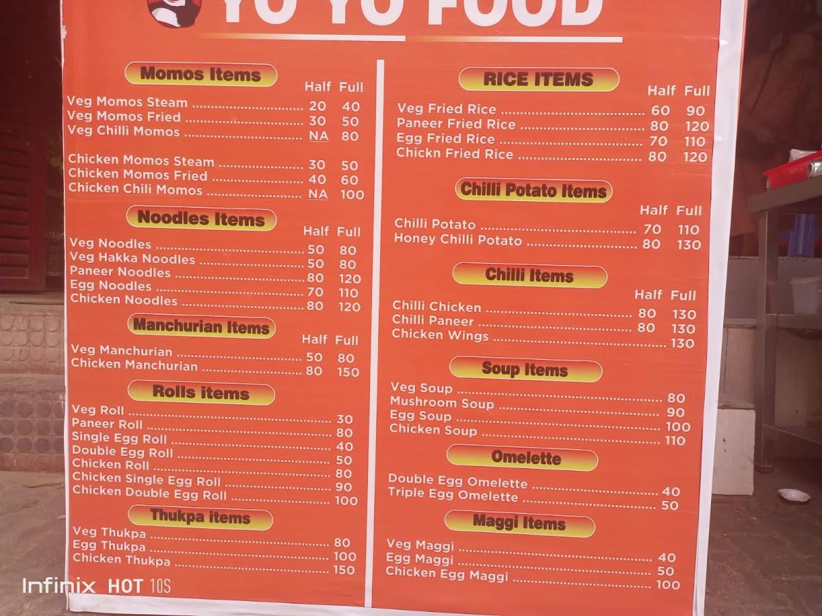 Menu at YO YO FOOD, Gurugram
