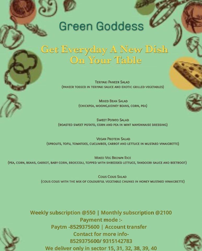 Menu at Green Goddess, Gurugram, /39 ground floor sector 39 gurugram.