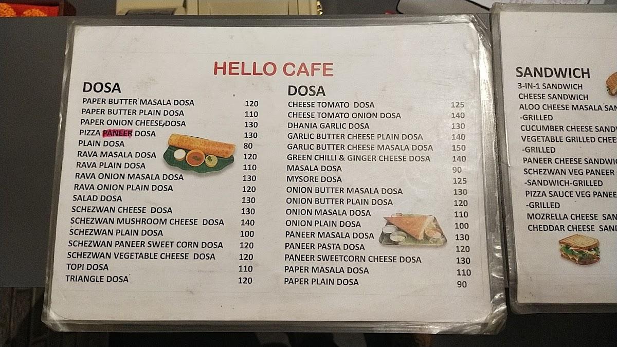 Menu at HELLO CAFE, Kolkata