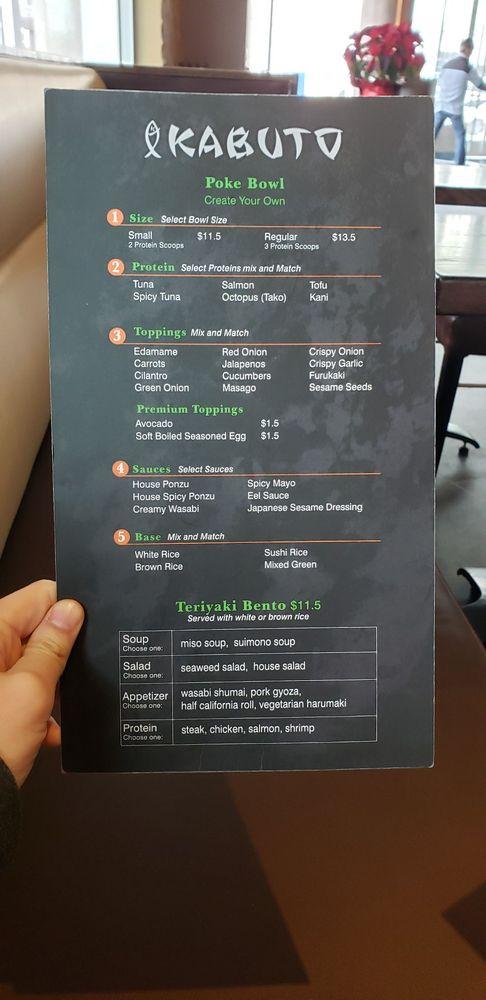 Menu at Kabuto Hibachi, Sushi & Udon restaurant, Rockville