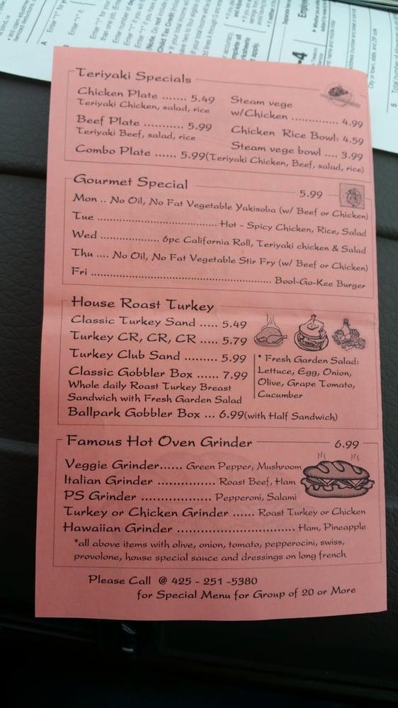 Menu at Chestnut Cafe Kent, Kent