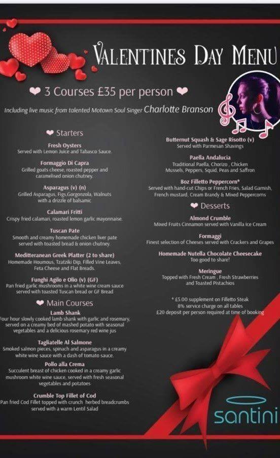 Menu at Santini Italian Restaurant, Ravenshead