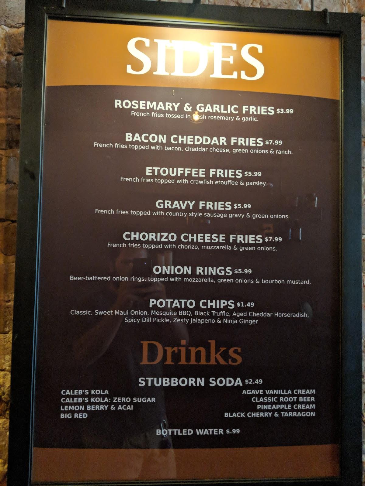 Menu at The Missing Link restaurant, Shreveport, 504 Texas St #100