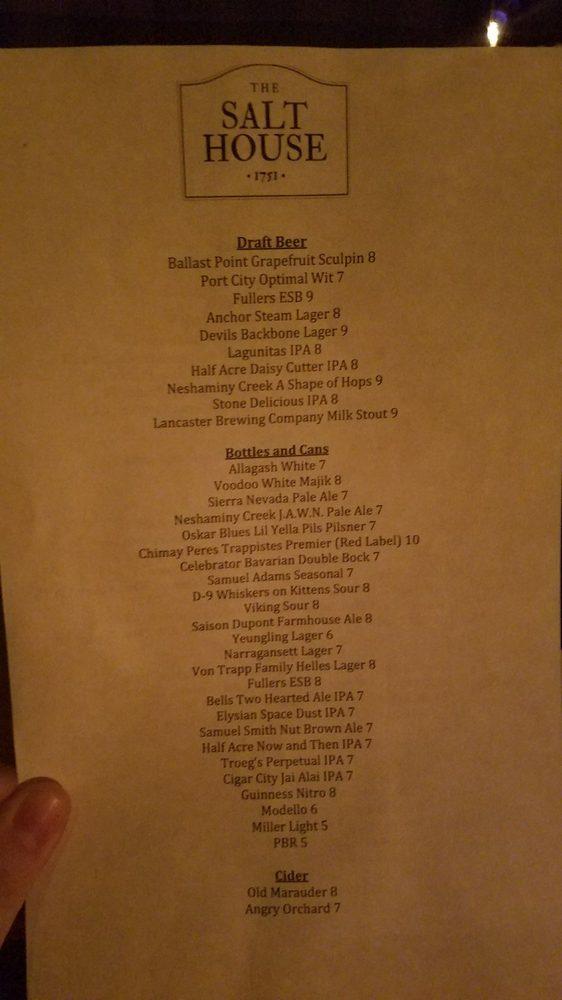 Menu at The Salt House pub & bar, New Hope