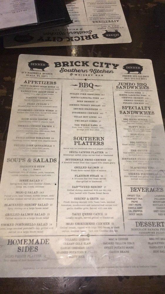 Menu at Brick City Southern Kitchen pub & bar, Ocala