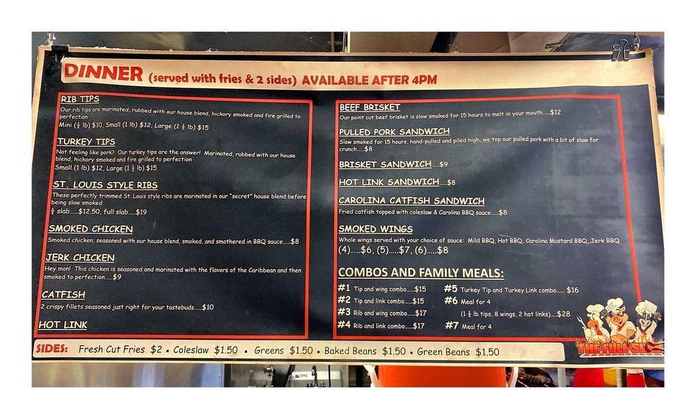 Menu at The Full Slab BBQ, Chicago, S Stony Is Ave
