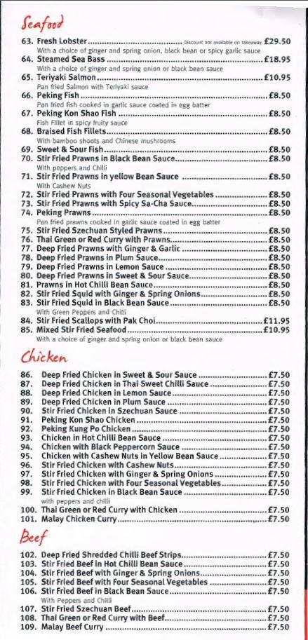 Menu at China Red restaurant, Hatfield, 16 Bradmore Green