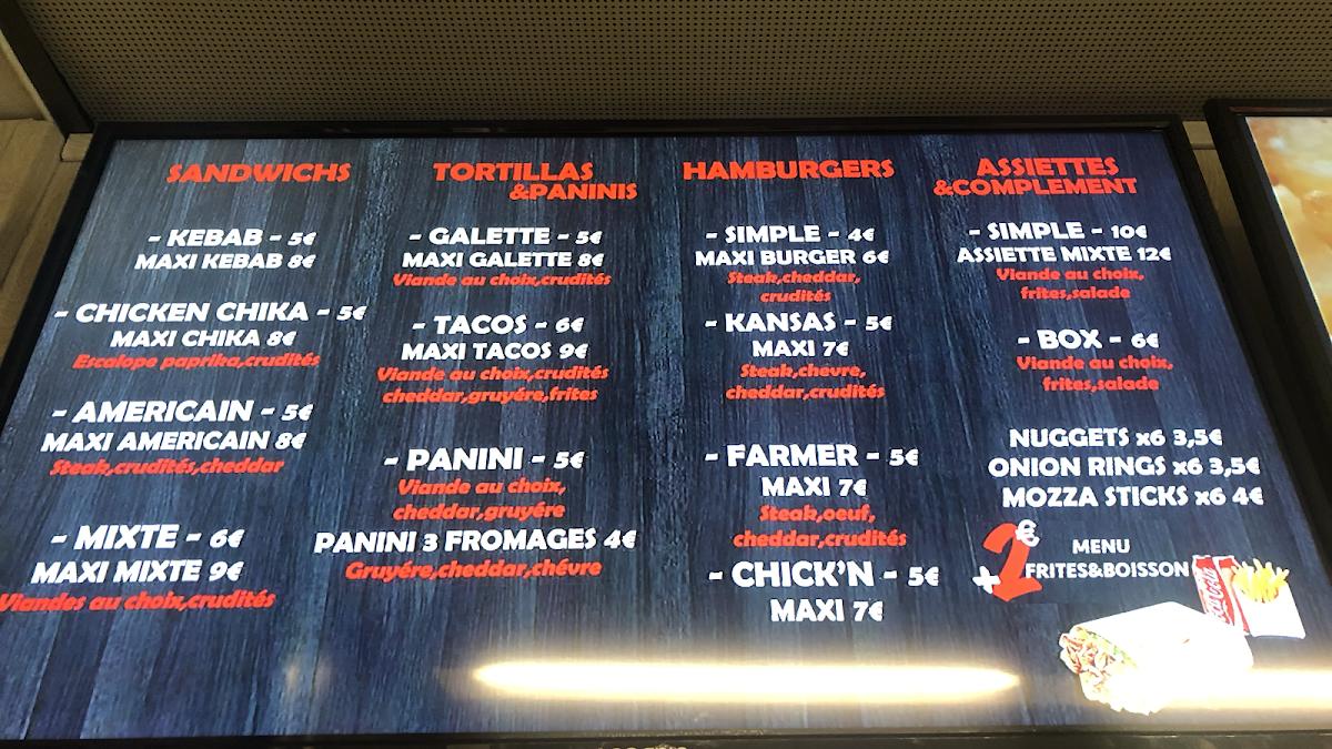 Menu au Free Kebab café, Saint-Priest-en-Jarez, 7 Rue René Coty