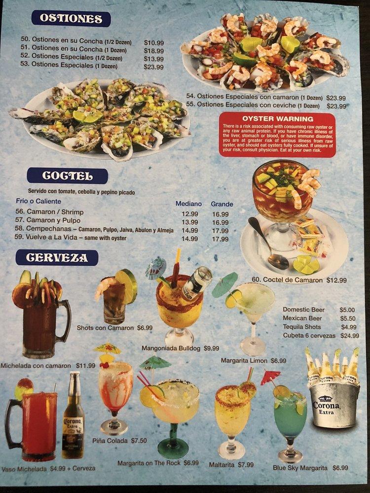 Menu at MALTA MEXICAN SEAFOOD RESTAURANT #2, Lake Forest