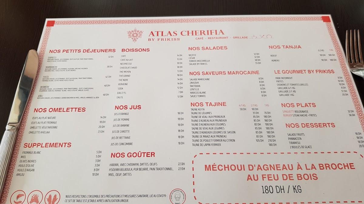 Carta del restaurante Atlas cherifia by frikiss, Marrakech