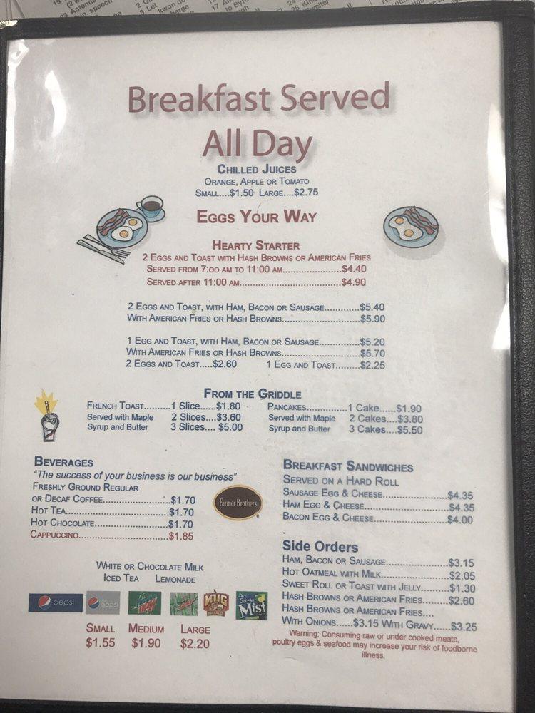 Menu at Bud Willman's Lunch restaurant, Manitowoc
