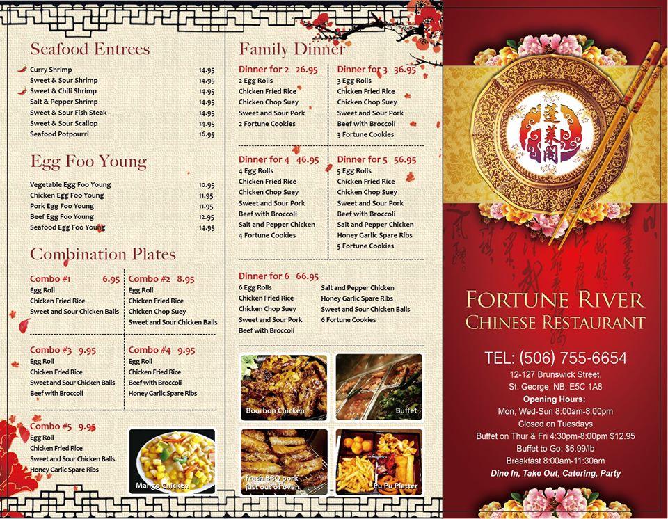 Menu at Fortune River restaurant, Saint George