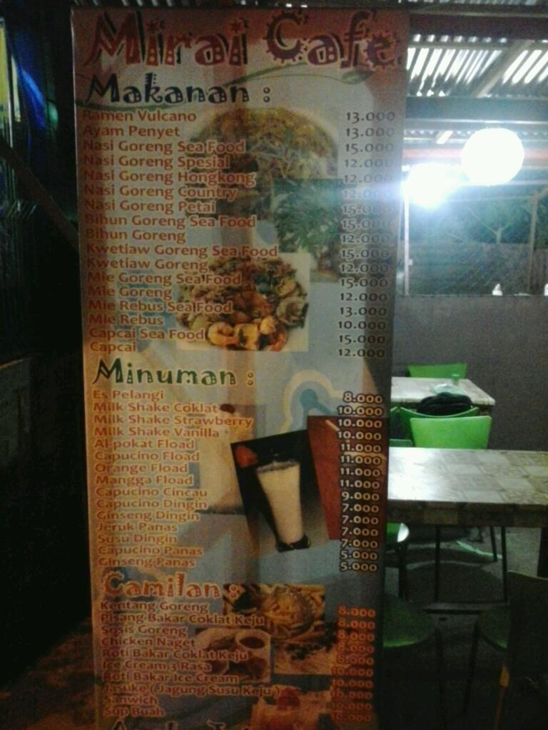 Menu at Mirai Cafe & Resto, Indonesia